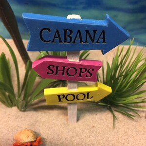 Miniature Cabana Shops Pool Sign - Miniature Beach -beach Miniatures ...