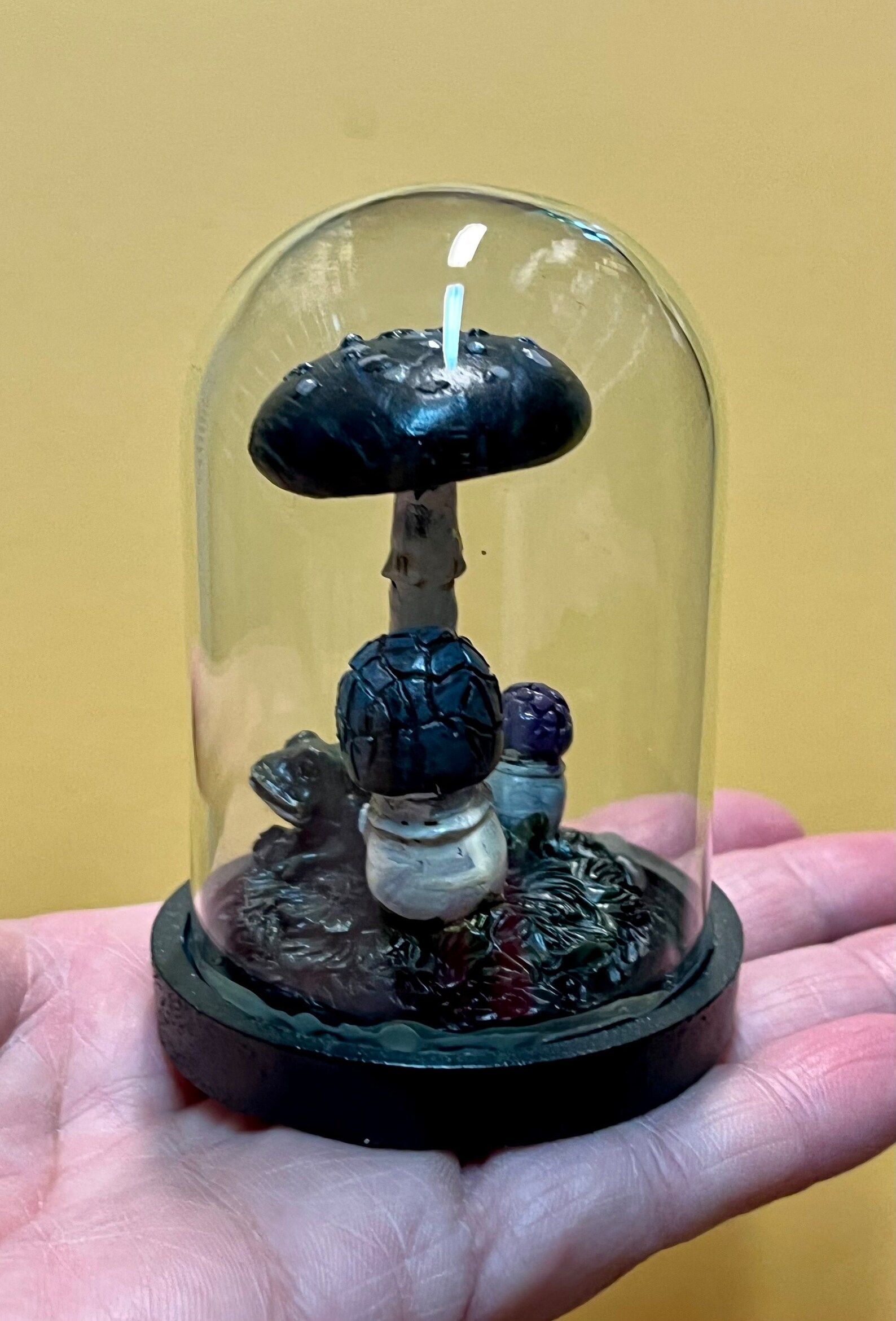 Miniature Halloween Dome With Frog and Mushroom - Glass Dome Included ...