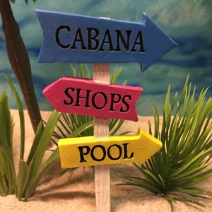 Miniature Cabana Shops Pool Sign - Miniature Beach -beach Miniatures ...