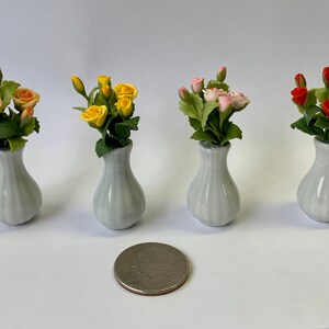 Miniature Roses in Glass Vase Your Color Choice Miniature Flowers Fairy ...
