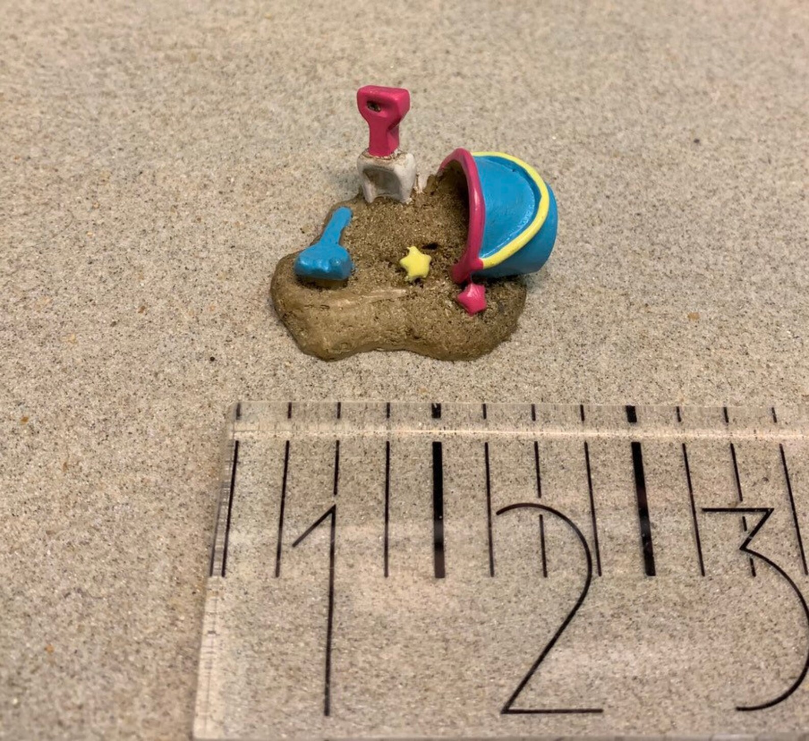 Miniature Beach Bucket With Shovels And Sand Beach Miniatures | Etsy