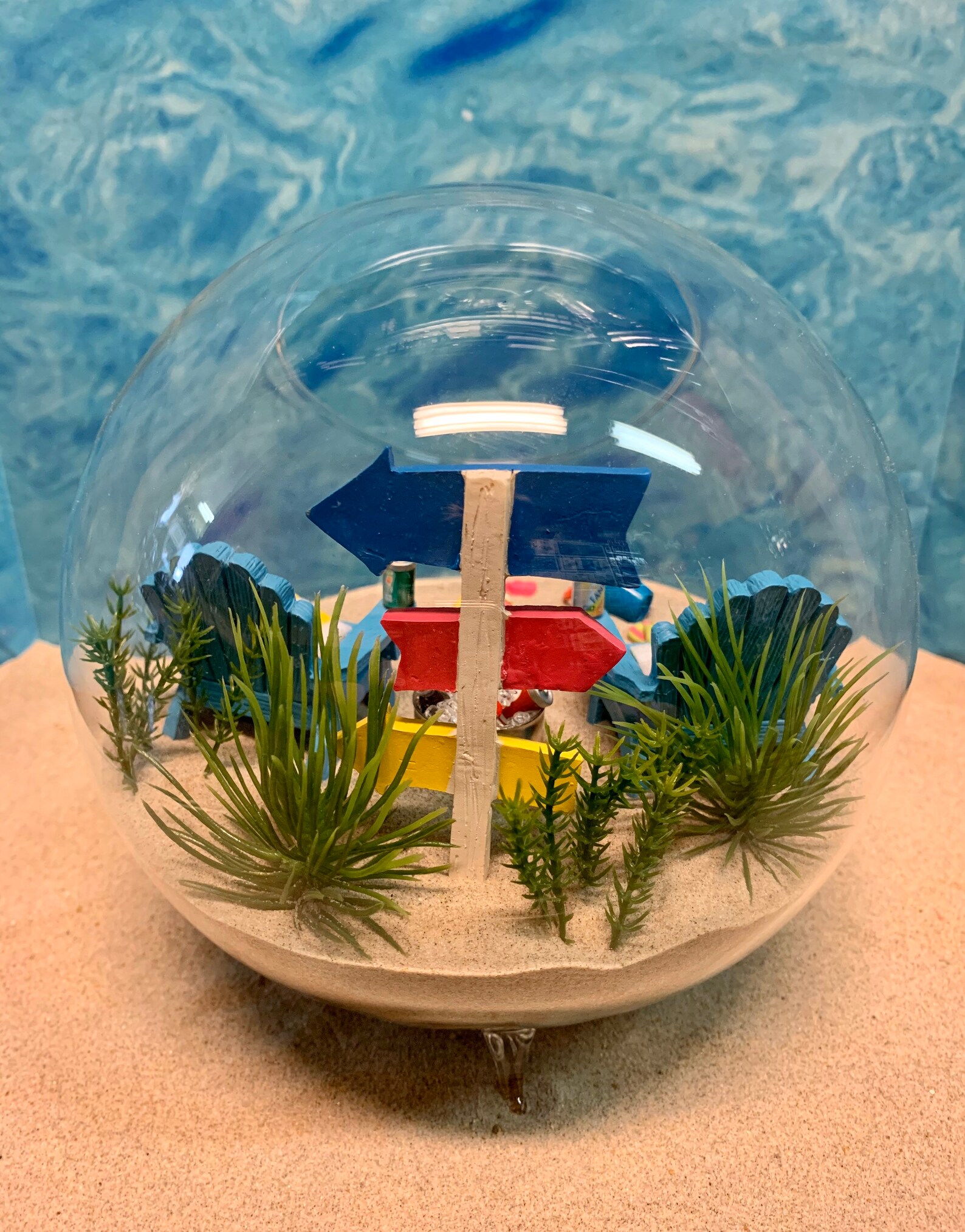 Miniature Pool Scene - Glass Dome Included -miniature Pool - Cake ...