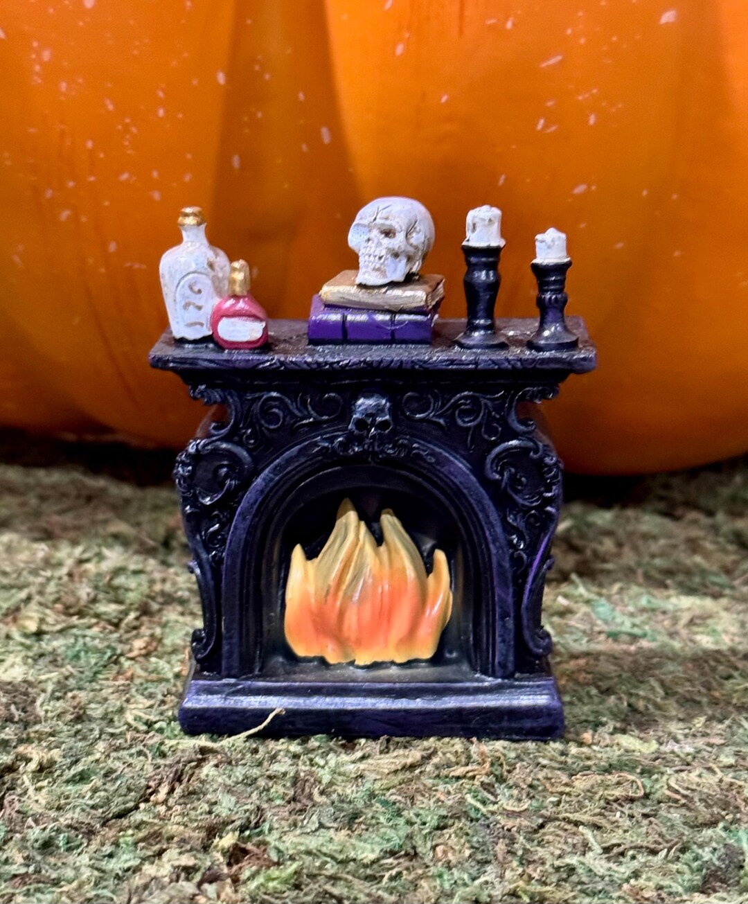Miniature Spooky Fireplace - Miniature Halloween - Miniature Skull ...