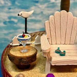 Miniature Beach Scene in Margarita Glass -ocean View -beach Miniatures ...
