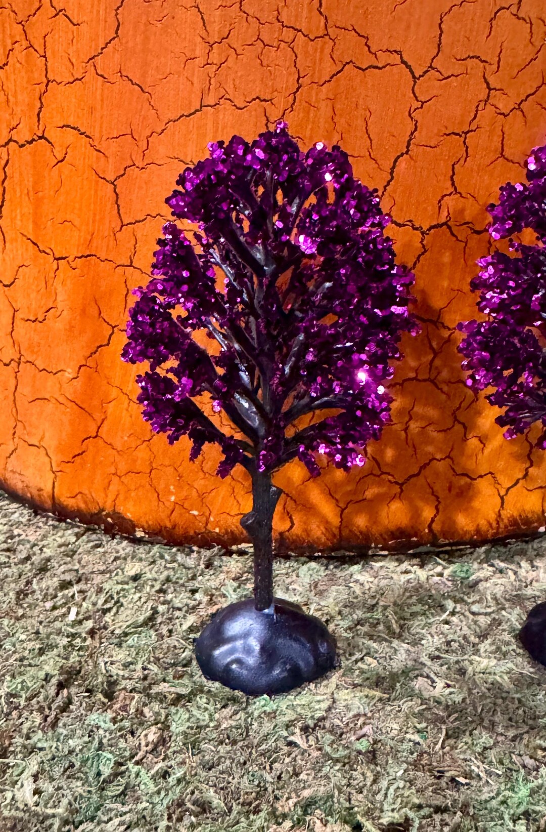 Miniature Haunted Purple Sparkle Trees - One Tree Included - Miniature ...