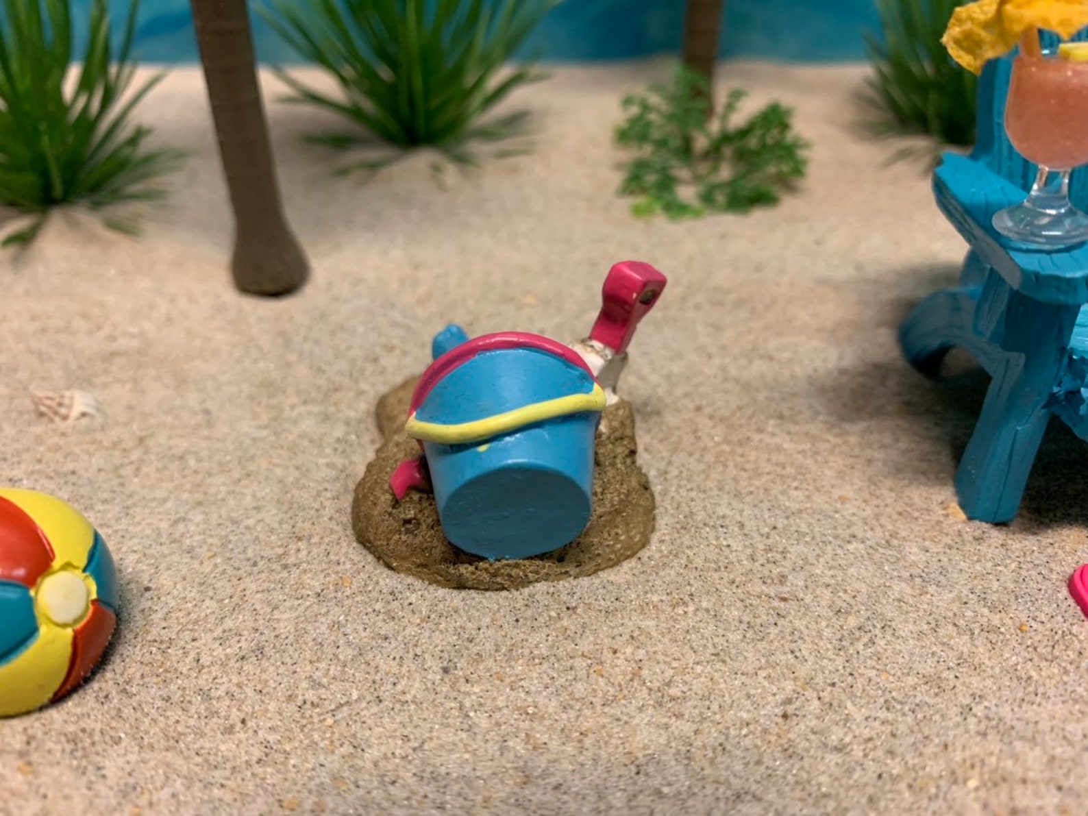 Miniature Beach Bucket With Shovels and Sand -beach Miniatures -beach ...