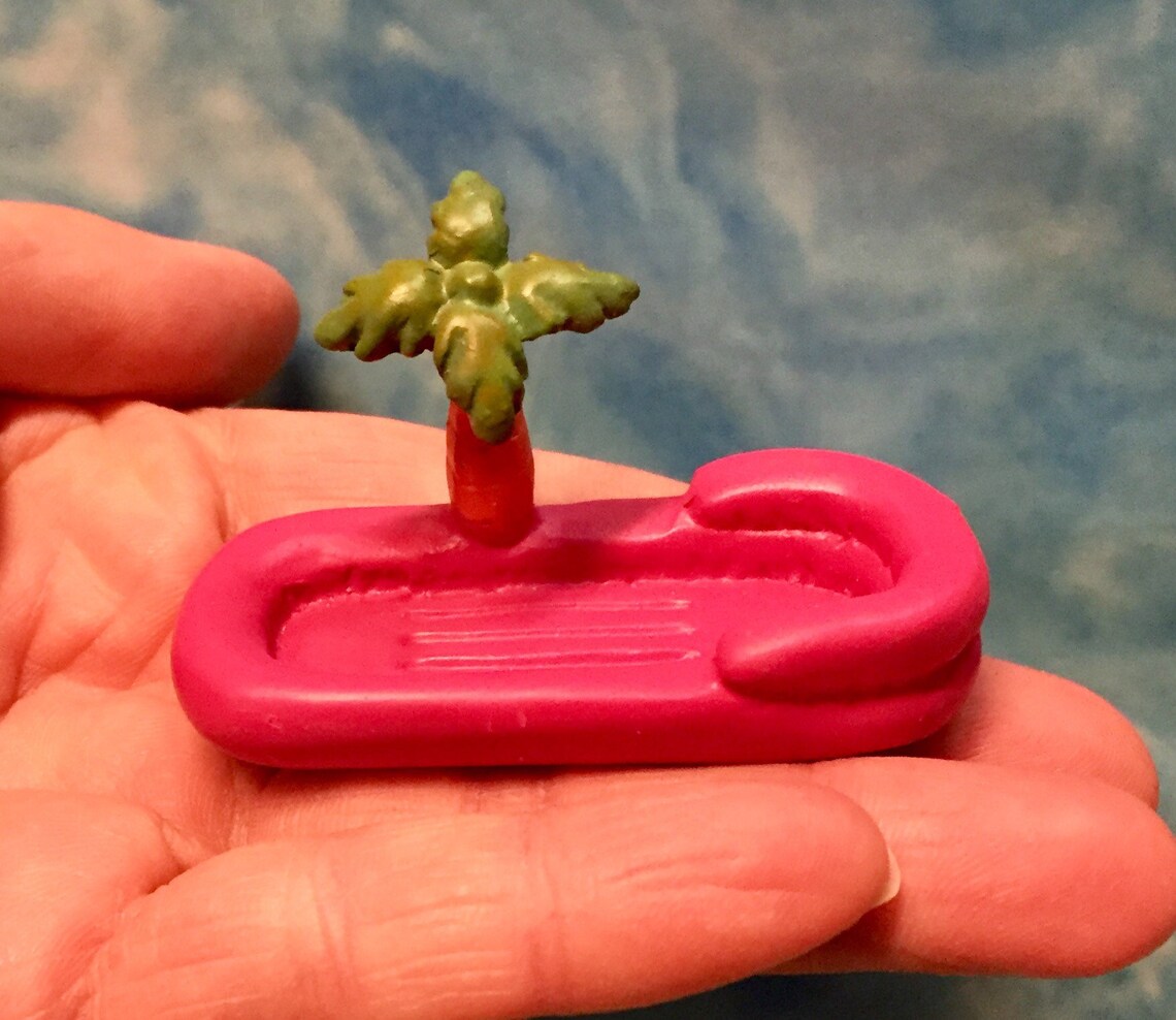 Miniature Pool Raft With Palm Tree Miniature Beach Beach - Etsy