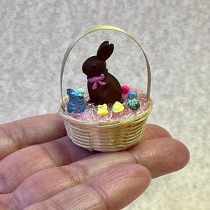 Miniature Easter Basket - Your Choice -miniature Chocolate Bunny -miniature Eggs-miniature Peeps ...