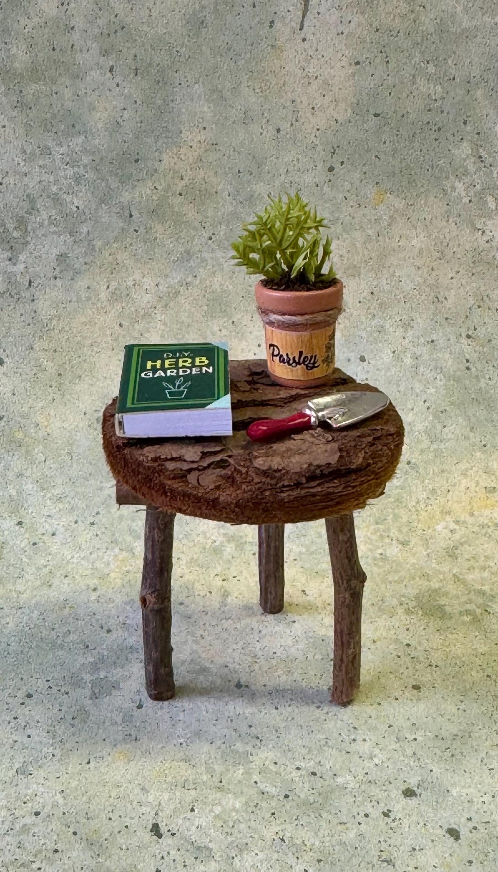 Miniature Herb Table - Miniature Garden - Miniature Herbs - Dollhouse ...
