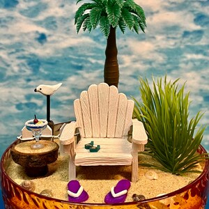 Miniature Beach Scene in Margarita Glass -ocean View -beach Miniatures ...