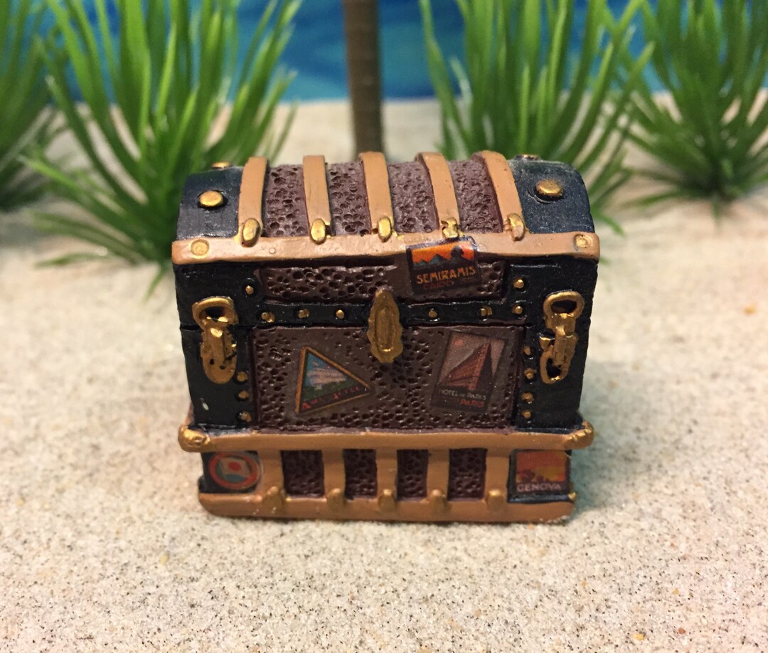 Miniature Travel Chest With Travel Stickers -miniature Travel ...