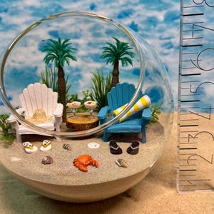 Miniature Beach Scene in Glass Terrarium - Beach Life - Beach ...
