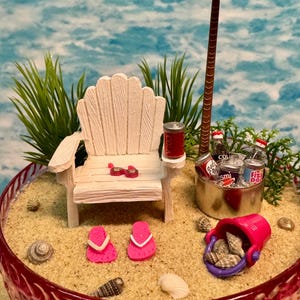 Miniature Beach Scene in Margarita Glass - Beach N It -beach Miniatures ...