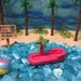 Miniature Pool Raft With Palm Tree - Miniature Beach - Beach Miniatures ...