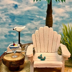 Miniature Beach Scene in Margarita Glass -ocean View -beach Miniatures ...