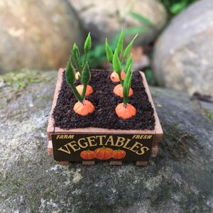 Miniature Carrot Flat - Easter Miniatures - Cake Toppers - Fairy Garden - Miniature Garden ...