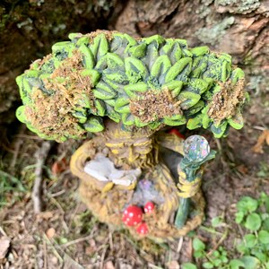 Miniature Tree With Face and Crystal Ball -fairy Garden -miniature ...