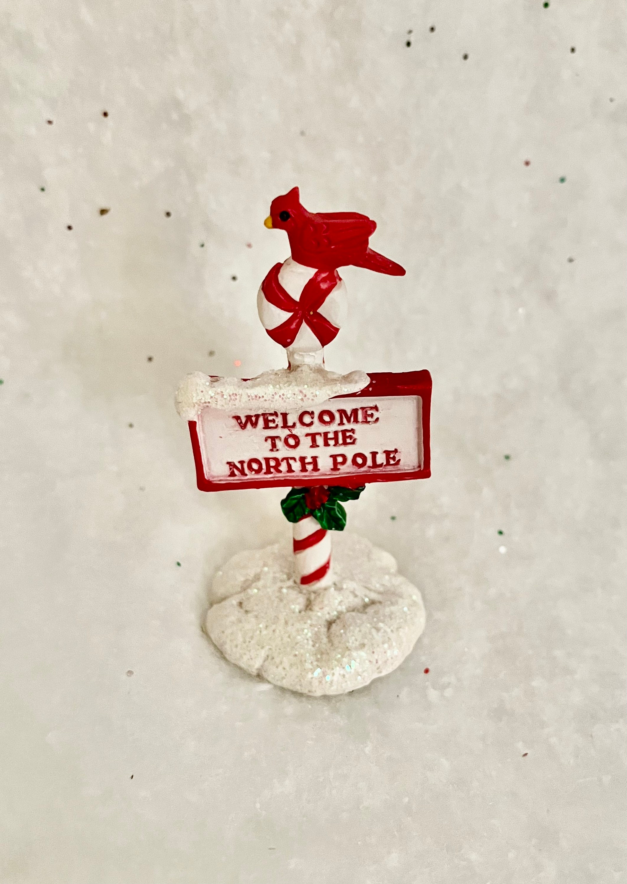 Miniature Peppermint Sign With Cardinal Christmas Miniatures | Etsy