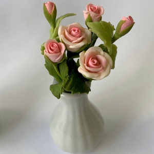 Miniature Roses in Glass Vase Your Color Choice Miniature Flowers Fairy ...