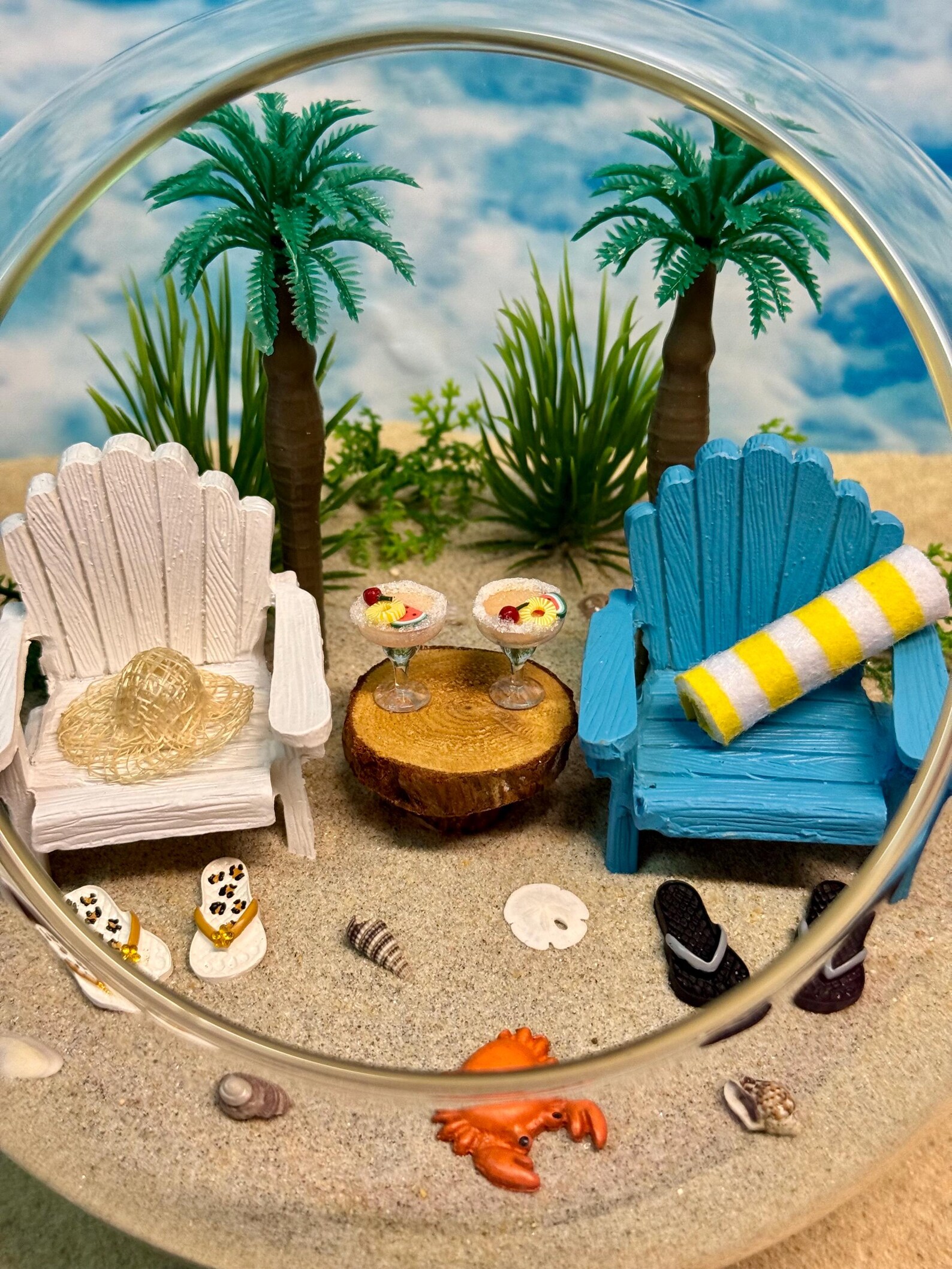 Miniature Beach Scene in Glass Terrarium - Beach Life - Beach ...