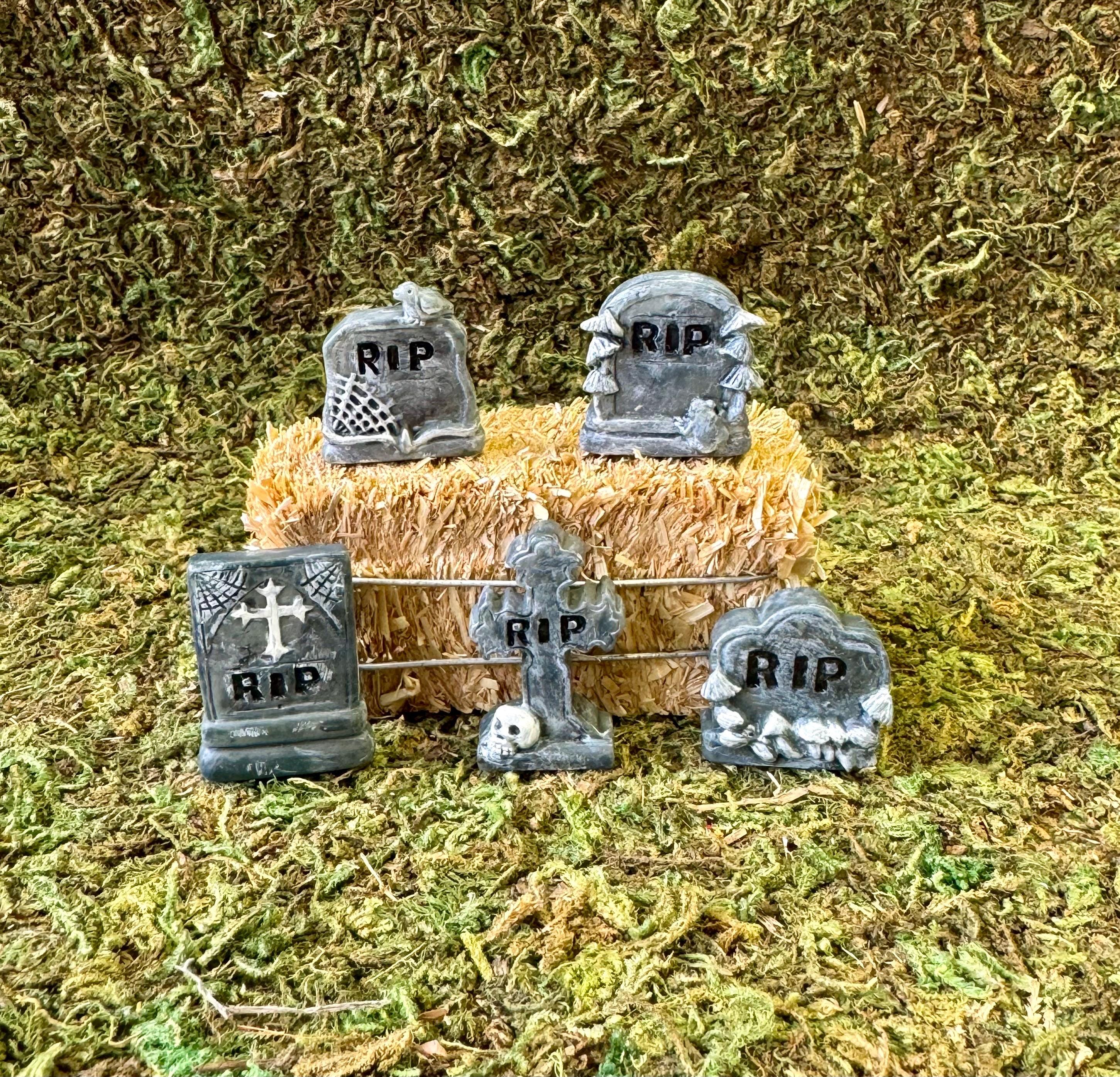 Miniature Tombstones - Five Included - Miniature Cemetery - Miniature ...