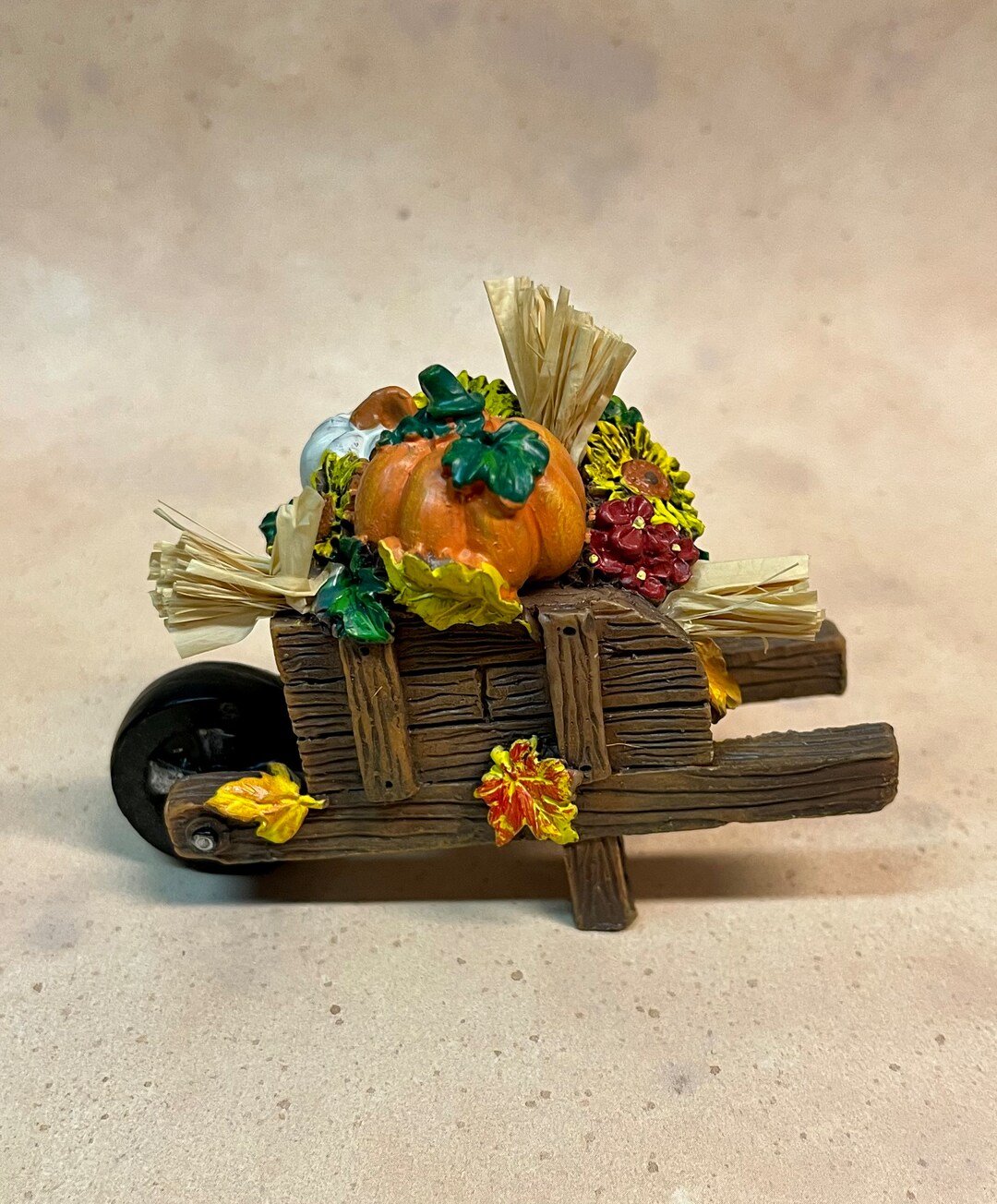 Miniature Wheelbarrow With Pumpkins and Flowers - Halloween Miniatures ...