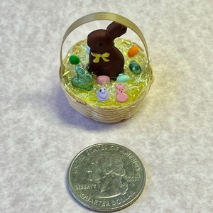 Miniature Easter Basket - Your Choice -miniature Chocolate Bunny -miniature Eggs-miniature Peeps ...