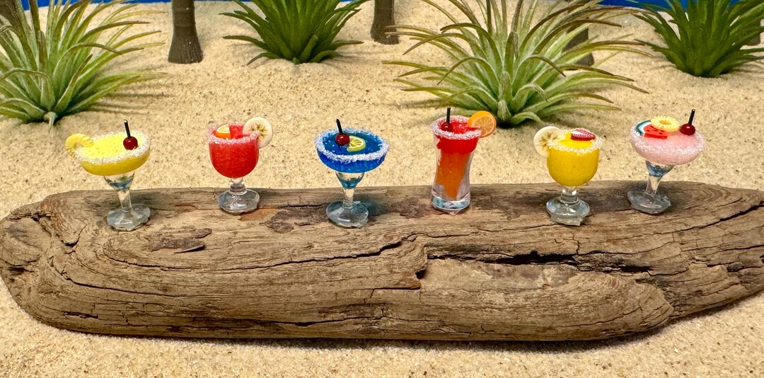 Miniature Tropical Drinks - Your Choice - Cake Toppers - Beach ...