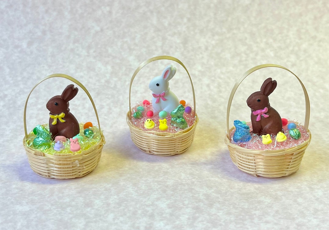 Miniature Easter Basket - Your Choice -miniature Chocolate Bunny ...