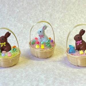 Miniature Easter Basket - Your Choice -miniature Chocolate Bunny -miniature Eggs-miniature Peeps ...