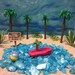 Miniature Pool Raft With Palm Tree - Miniature Beach - Beach Miniatures ...