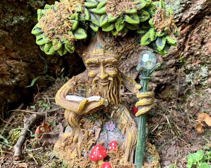 Miniature Tree With Face and Crystal Ball fairy Garden - Etsy