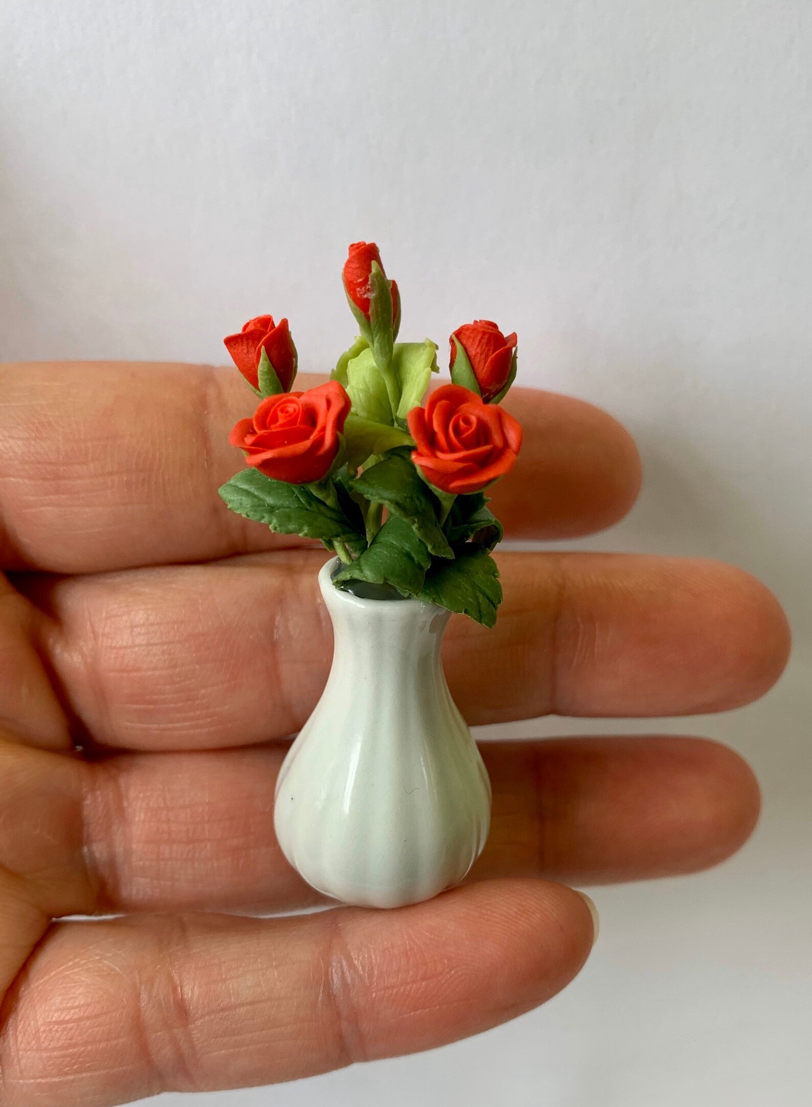 Miniature Roses in Glass Vase Your Color Choice Miniature - Etsy