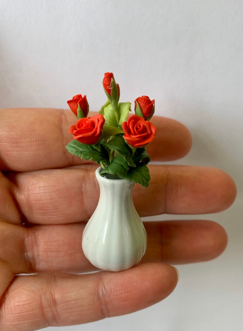 Miniature Roses in Glass Vase Your Color Choice Miniature - Etsy