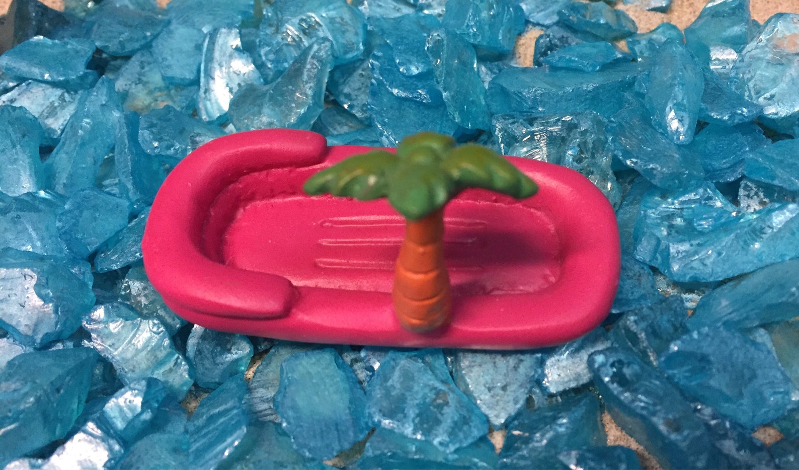 Miniature Pool Raft With Palm Tree Miniature Beach Beach | Etsy