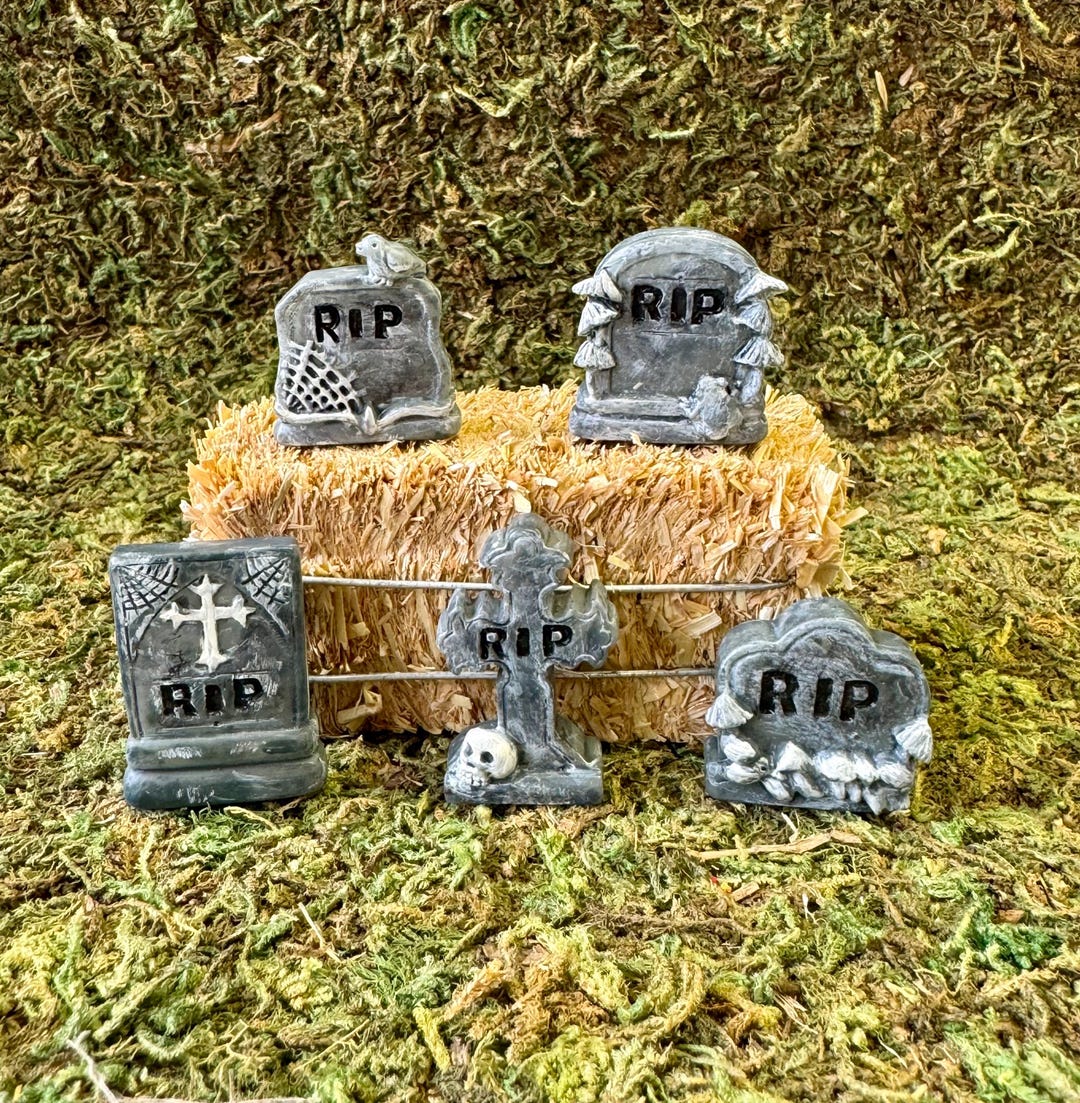 Miniature Tombstones - Five Included - Miniature Cemetery - Miniature ...