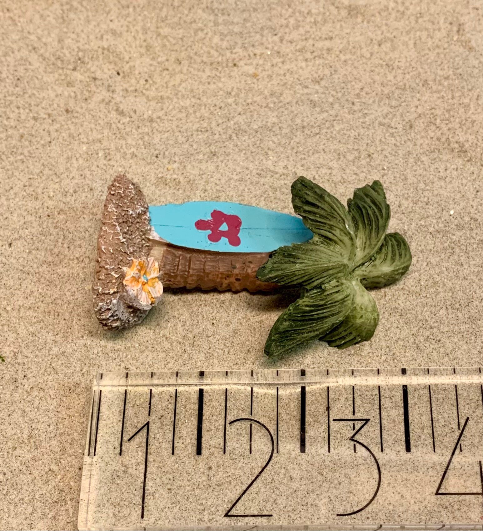Miniature Palm Tree With Surfboard and Flower beach | Etsy