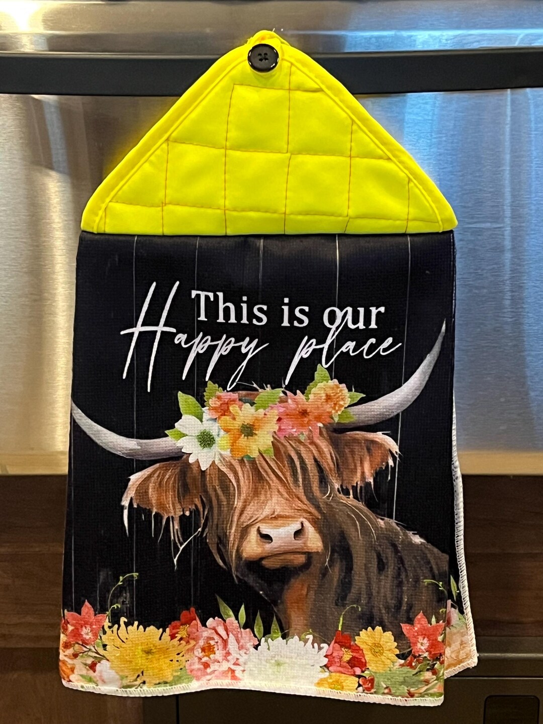 Highland Cow Design Oven Door Hanging Towel - Etsy