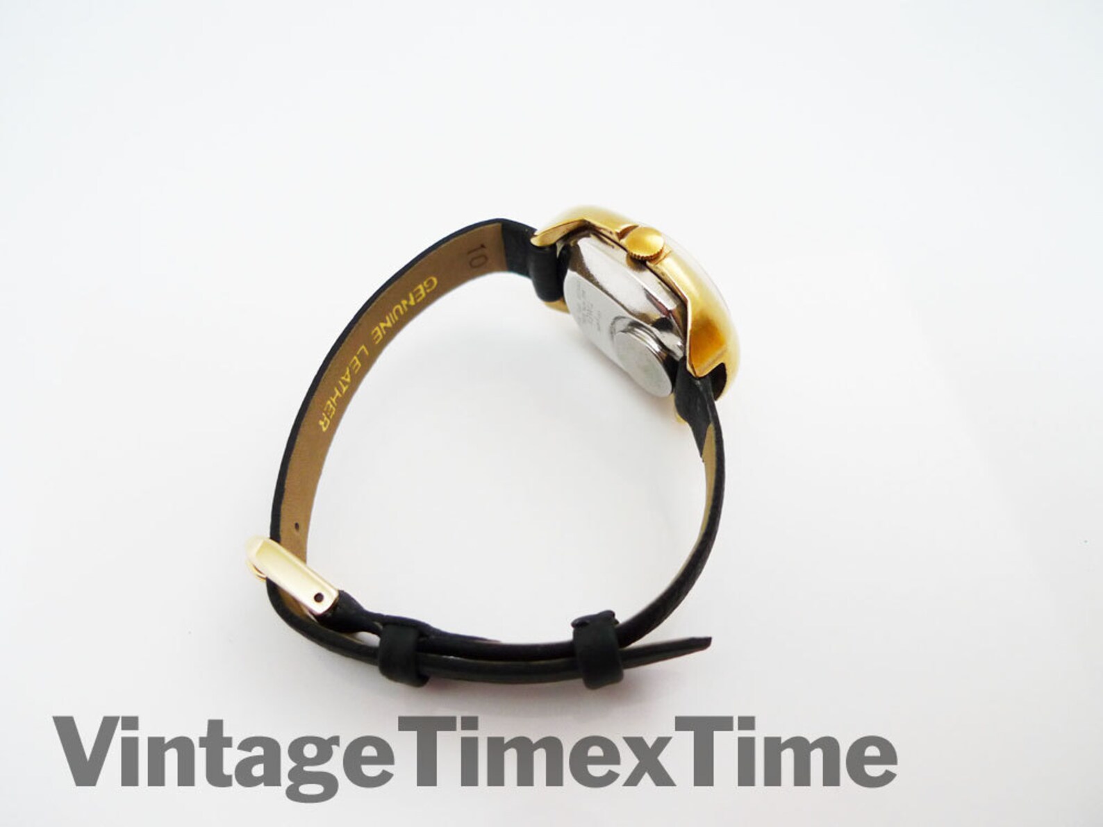 Timex Electronic 1973 Ladies Gold Dial Oval Shaped Case Watch Electric ...