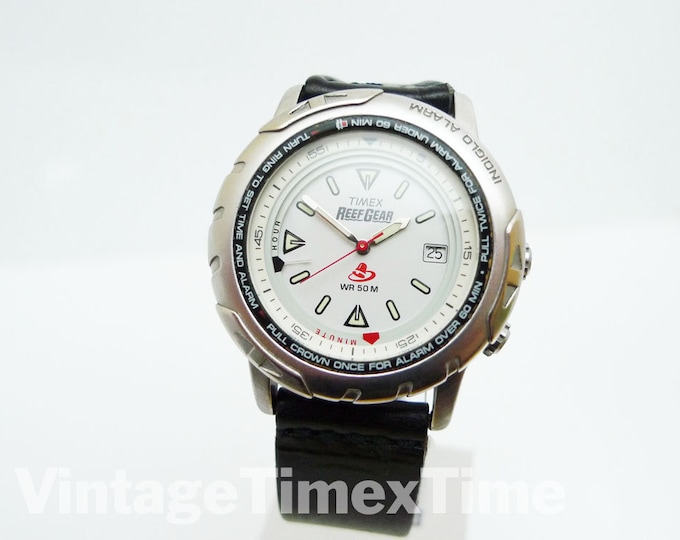 Timex Reef Gear Indiglo Alarm Mens Watch 1990 Quartz Movement - Etsy