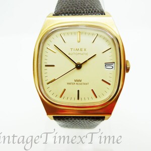 Timex Men's Retro Watch 1987 Cream TV Dial With Date Window Automatic ...