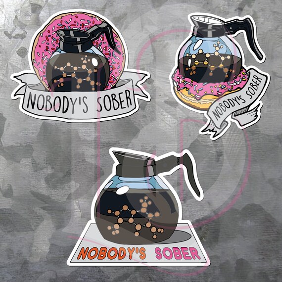 Decal Sticker or Magnet Pack Nobody's Sober - Etsy