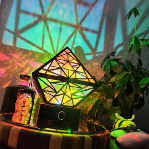 Sacred Geometry Table Lamp: Rainbow LED Desk Lamp Whole Room Light for ...