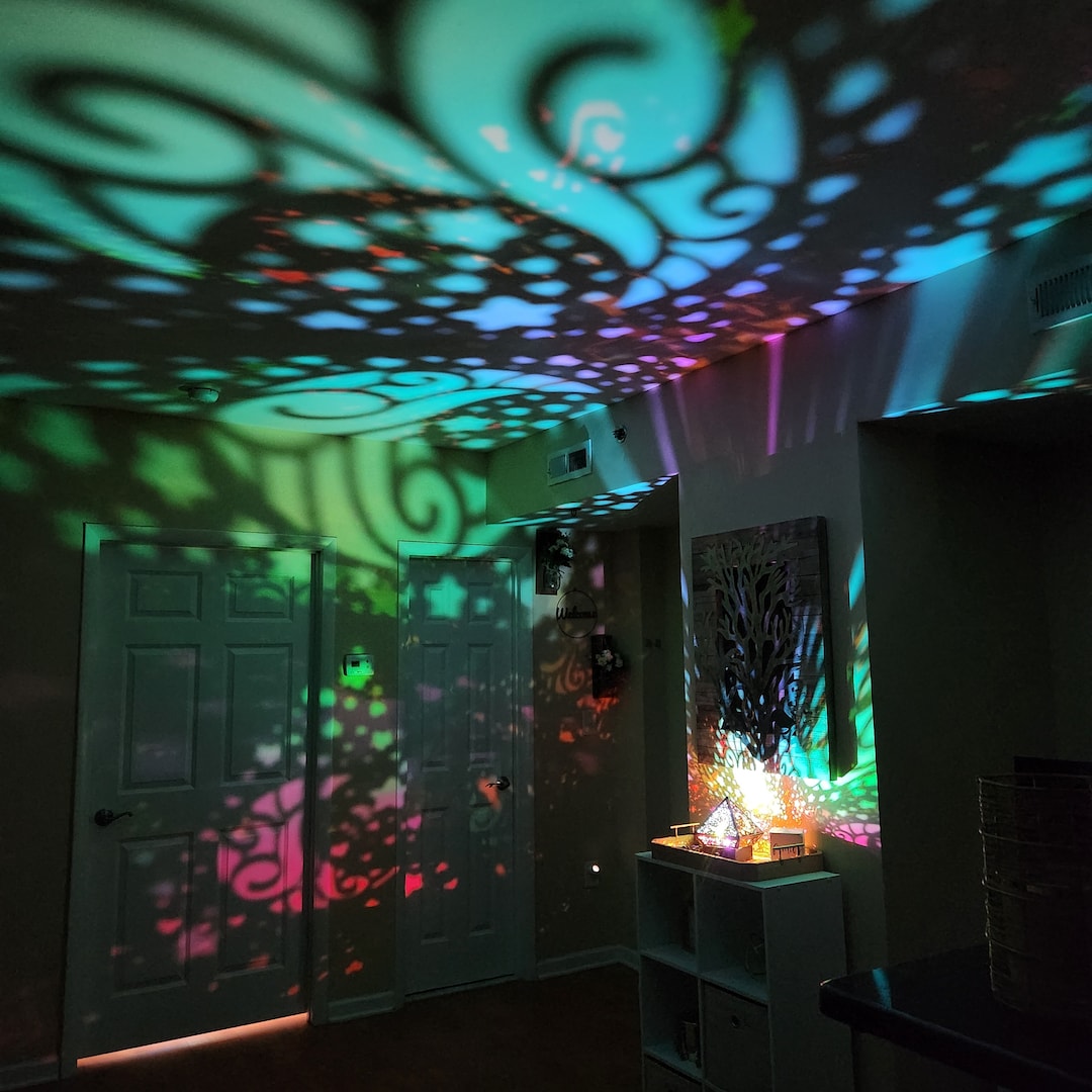 Moon and Stars Shadow Lamp: Custom Night Light Gift With Rainbow Glow ...