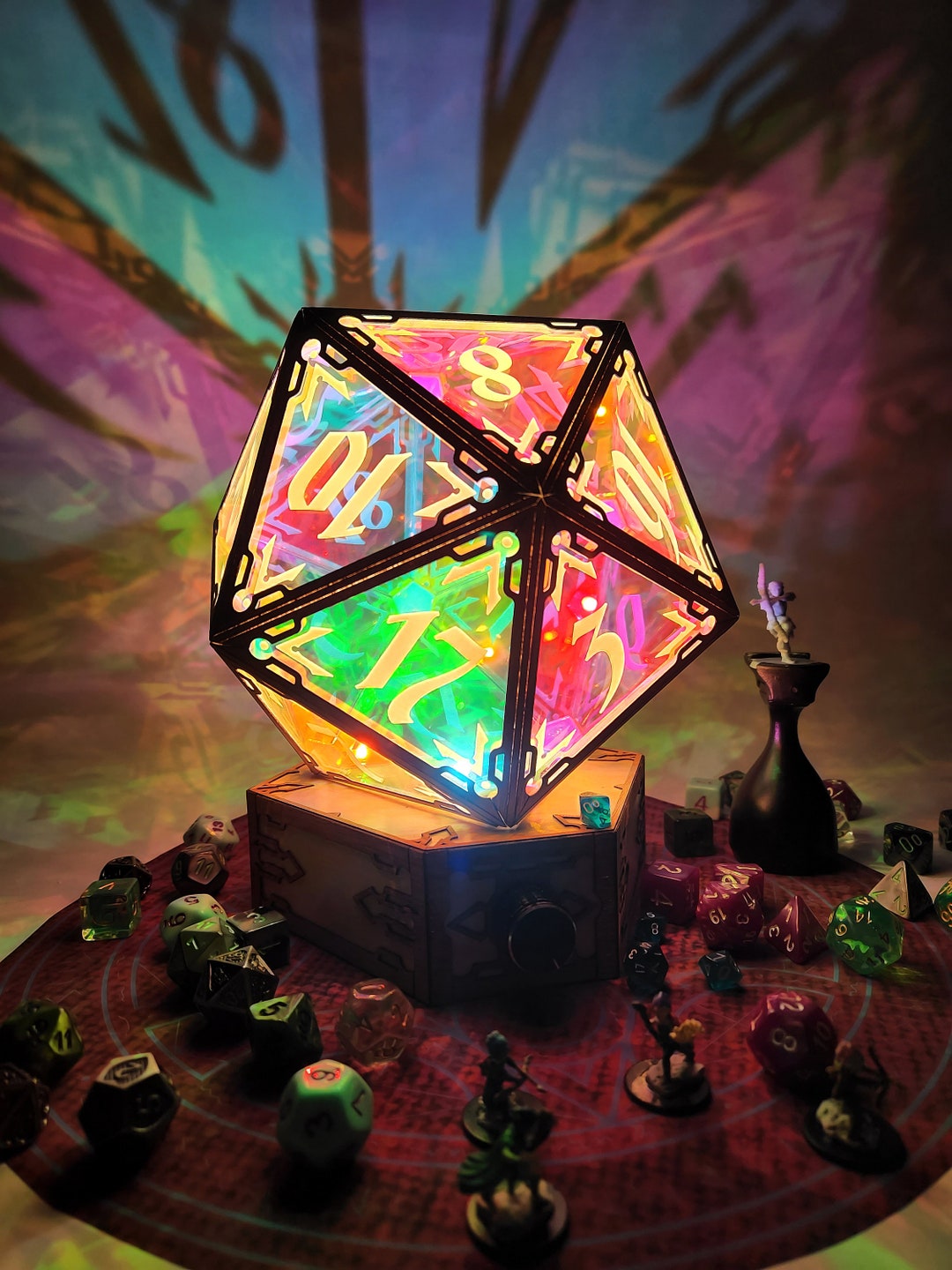 Handmade D20 Mood Light: RPG Gaming Table Lamp - Etsy