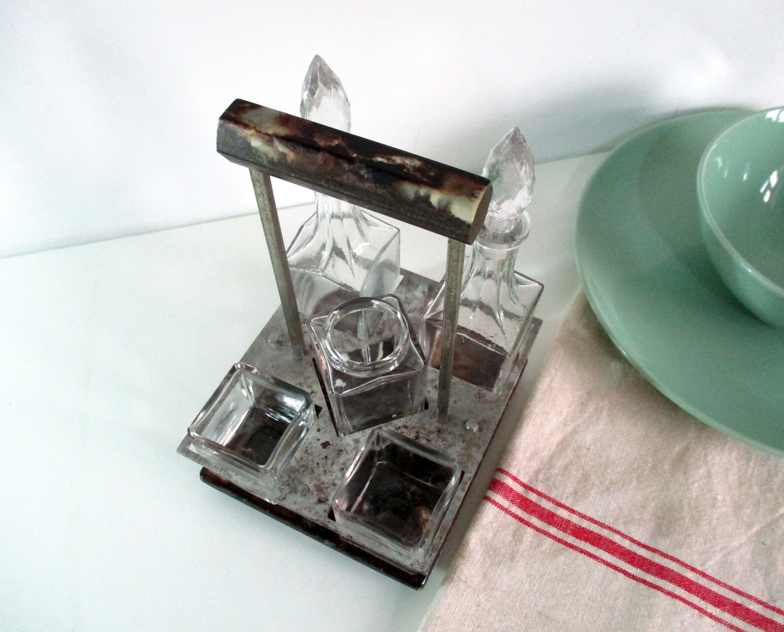 Bakelite Condiment Holder French Antique Cruet Set 5 Piece | Etsy