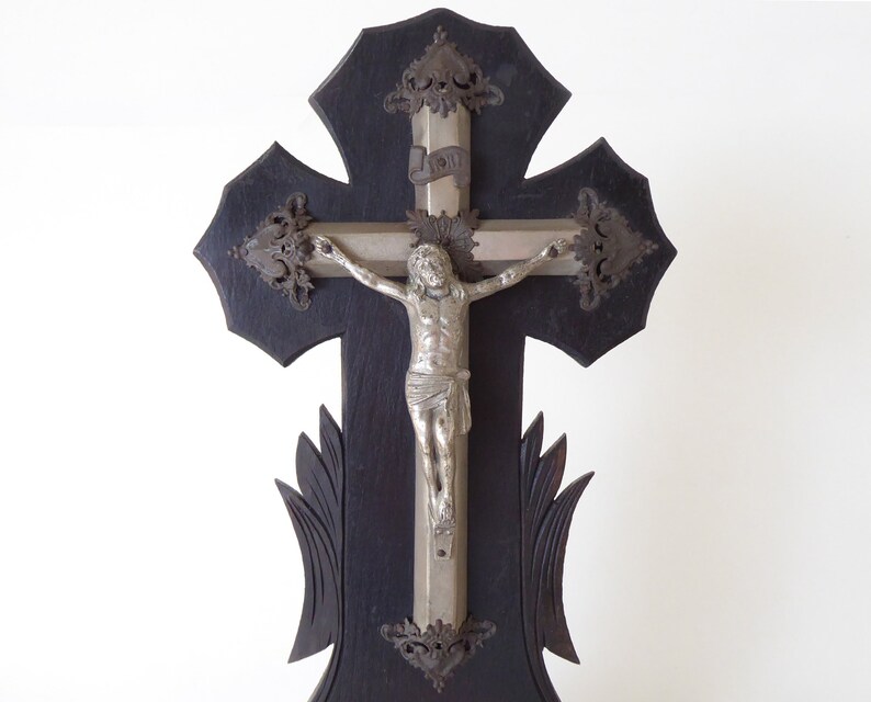Vintage Table Top Crucifix French Desktop Cross Corpus - Etsy
