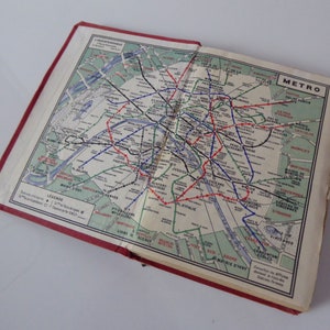 Vintage Paris Map Book Old French Maps Paris Metro Map Paris ...