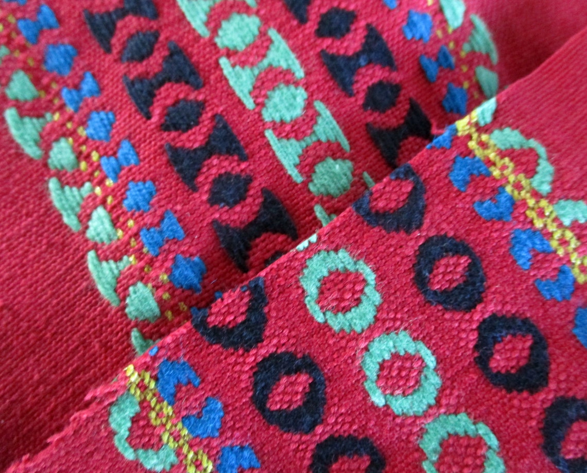 Wide Vintage French Basque Fabric Trim Sold by the Metre | Etsy