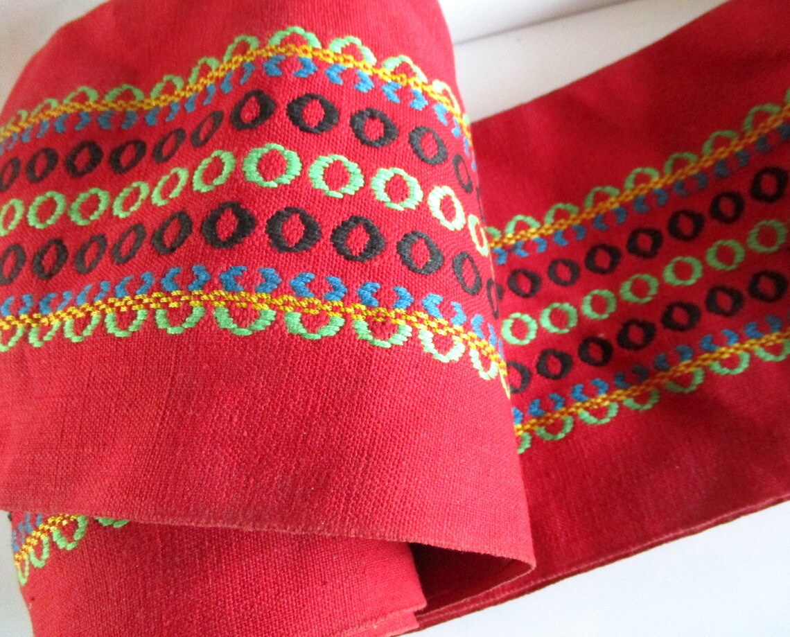 Wide Vintage French Basque Fabric Trim Sold by the Metre | Etsy